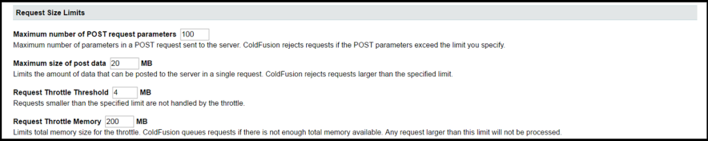 Server Settings Settings Coldfusion Tuning Guide