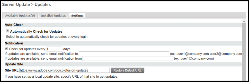 Server Update Updates Coldfusion Tuning Guide